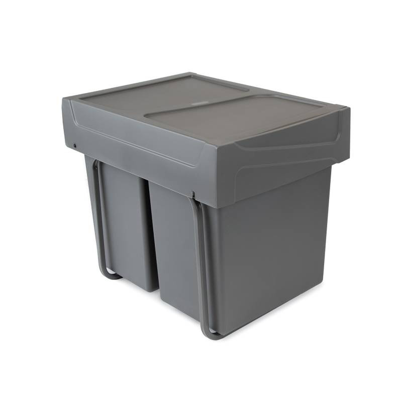 Bac de tri sélectif Recycle Emuca - 2x20L- Gris anthracite