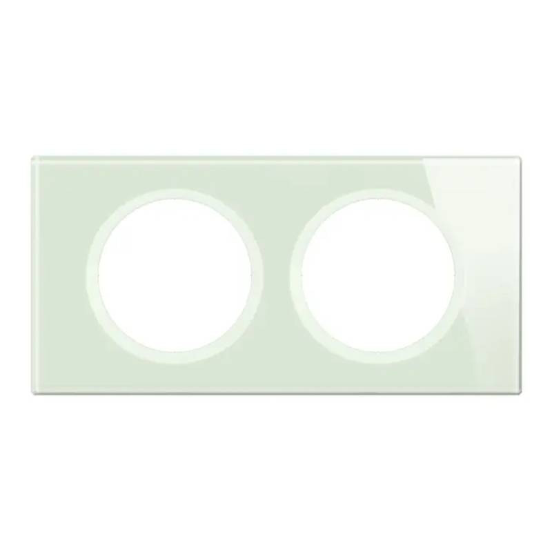Plaque de finition Verre opale 2 postes [CP2002 - Legrand]