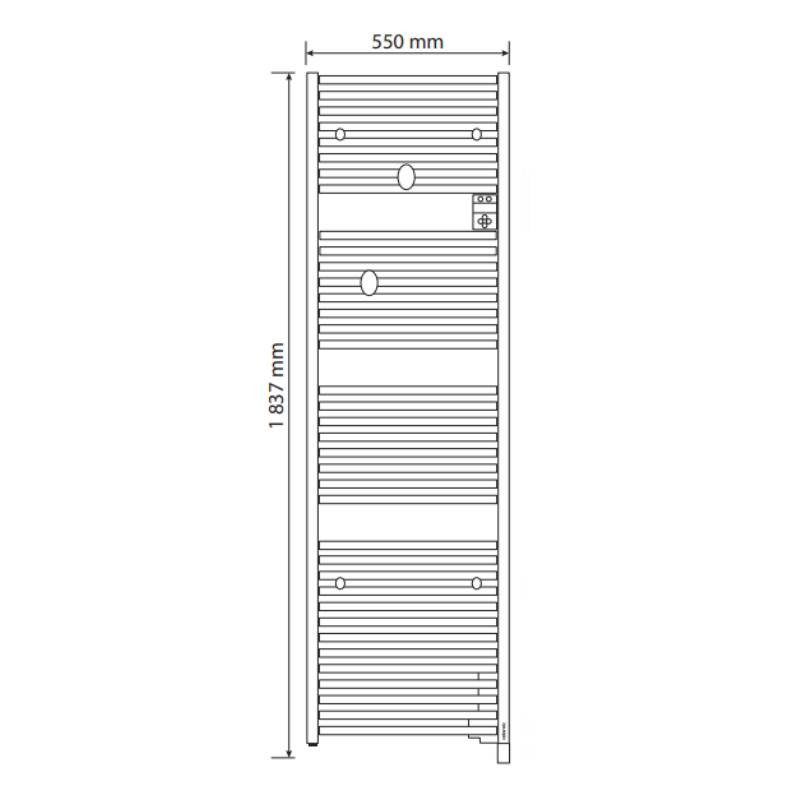 851228 Sèche-serviettes Doris Atlantic 1000+1000W Noir