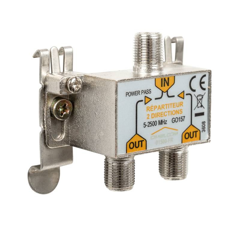 GO157 - Omelcom Répartiteur TV coaxial - 2 sorties