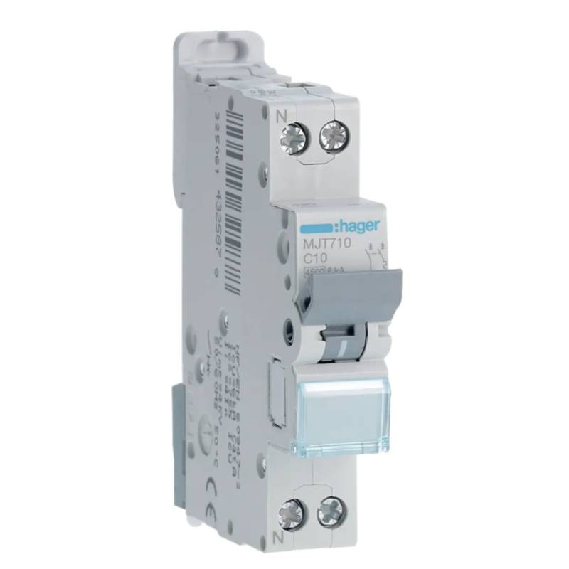 [MJT710 - Hager] Disjoncteur - 1P+N - 4,5-6kA - courbe C - 10A