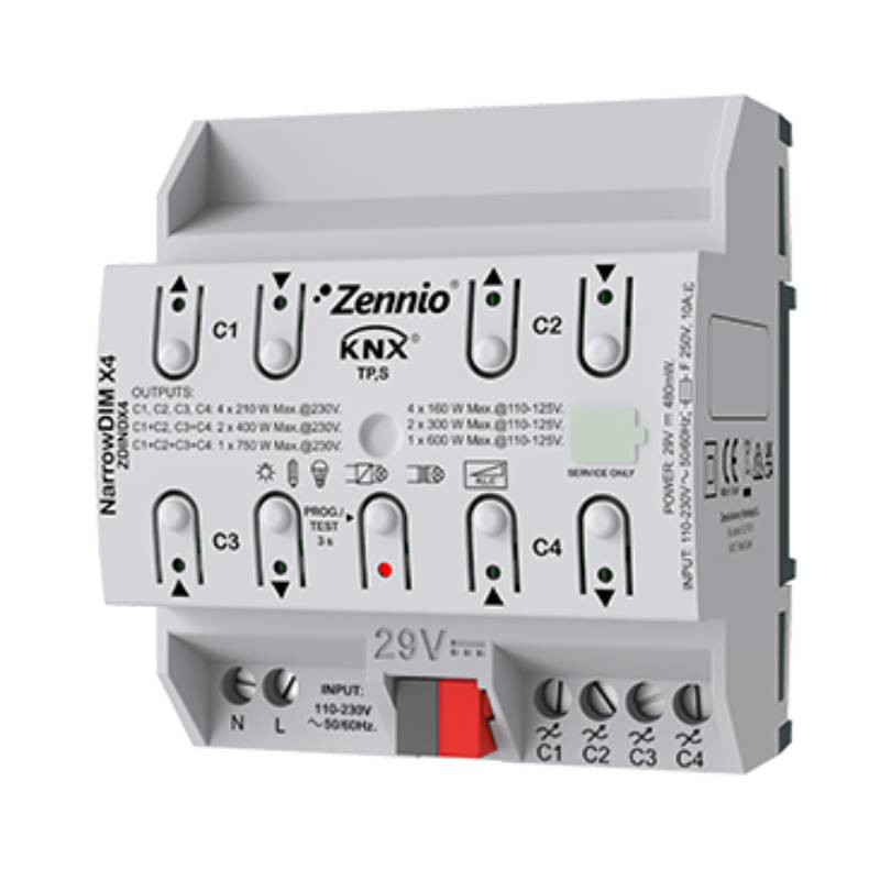 Actionneur variateur NarrowDIM X4 Zennio KNX