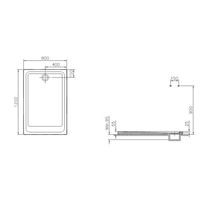 Receveur de douche Arkitekt [5809L003M0578 - VitrA]