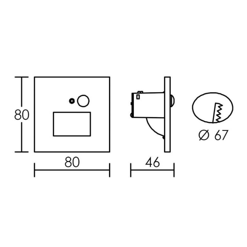 [51597-Aric] Encastré de mur WALL CCT SENSOR - 2W