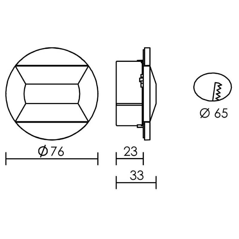 [51603-Aric] Balise murale ronde BALIZ - 1.2W - 4000K - Noir