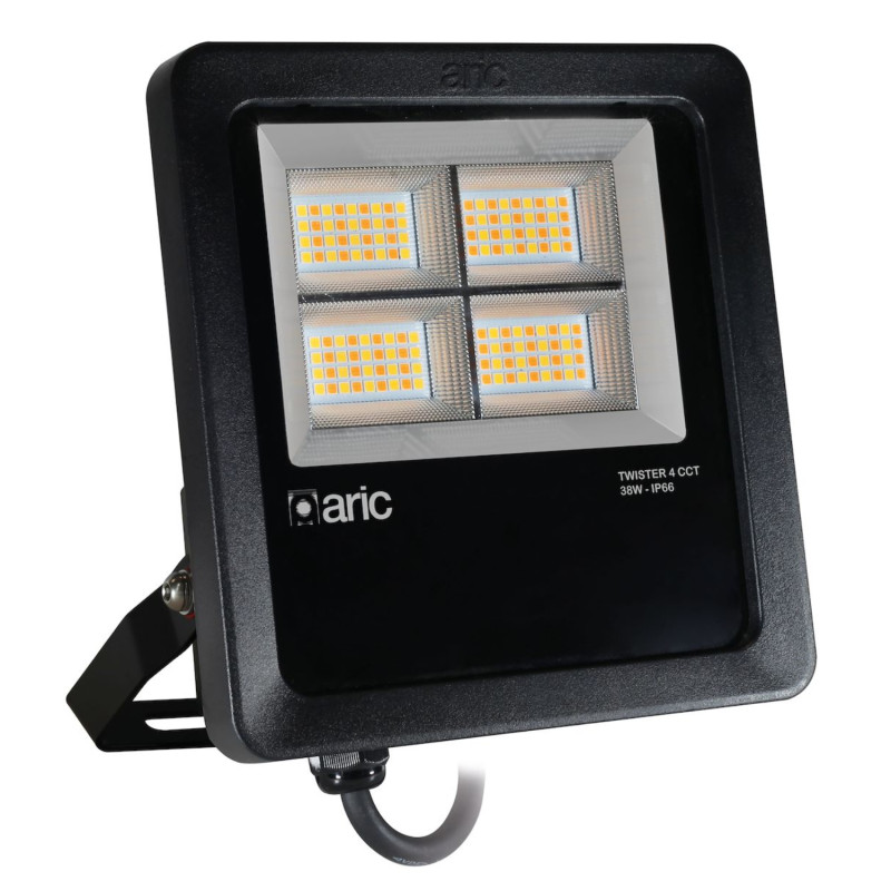51687 Aric - Projecteur ext. TWISTER 4 38W - 3CCT - Noir