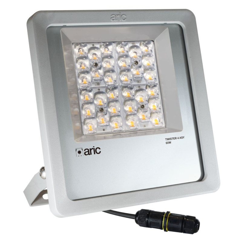 51697 Aric - Projecteur ext. TWISTER 4 ASY 60W - 3000K - Gris