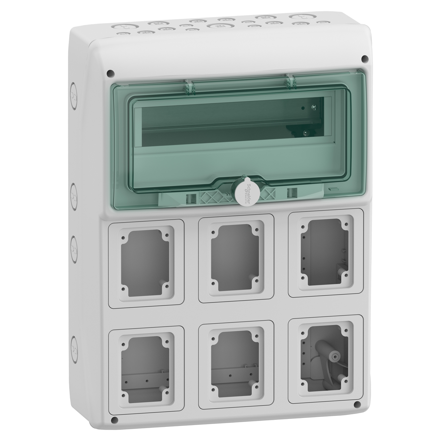 [13156M - SCHNEIDER] - Coffret Mureva étanche - 13 modules 6 ouvertures