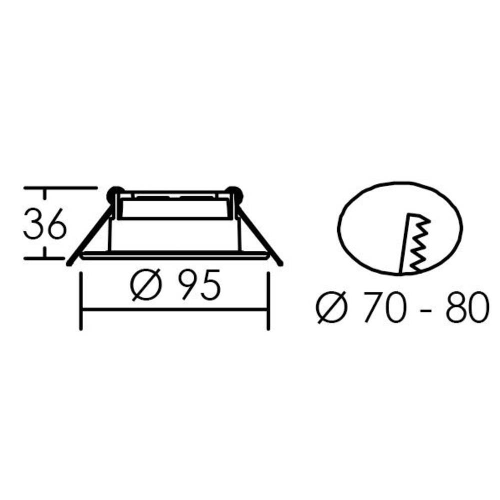Downlight encastré recouvrable Loki 70 Aric - 51806