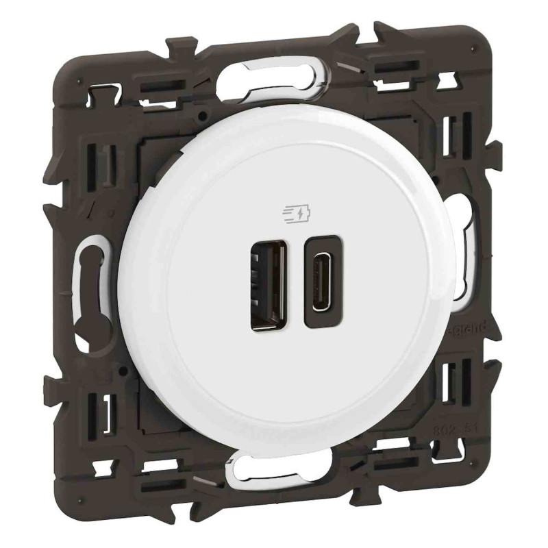 Prise USB Céliane Legrand - Type A + C - 15W - Blanc [CC0153 - Legrand]