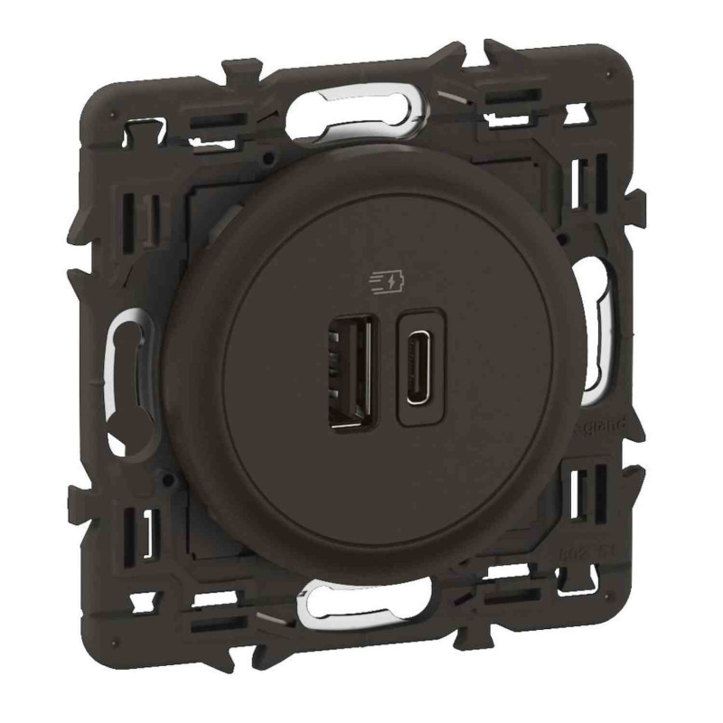 Prise USB Céliane Legrand - Type A + C - 15W - Noir [CE0153 - Legrand]