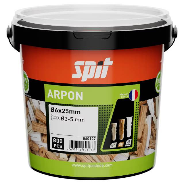 060127 Spit - 800 chevilles multi-matériaux ARPON - Ø6x25mm