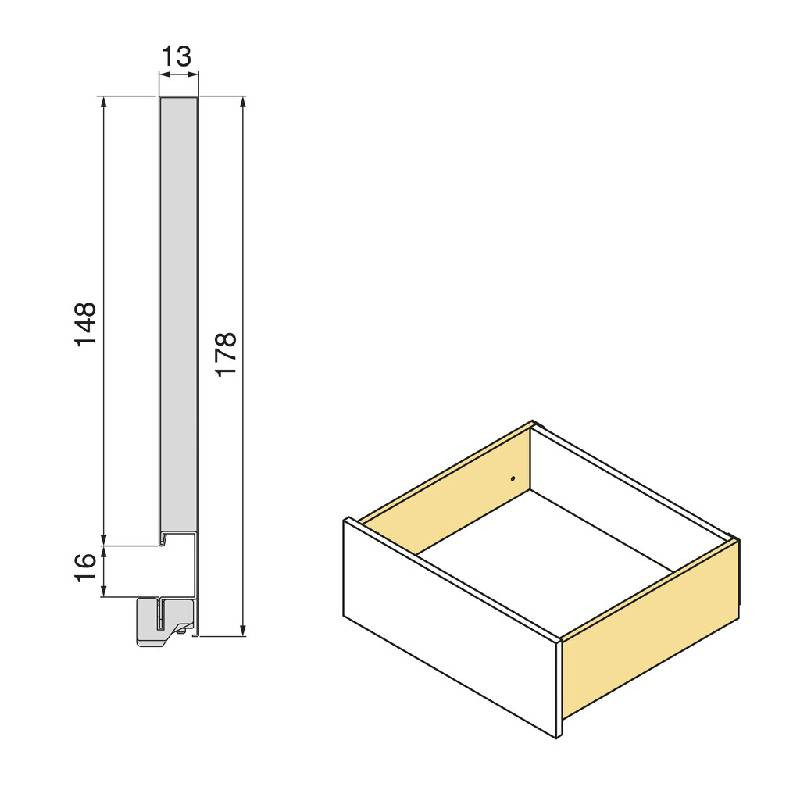 Kit pour tiroir Vertex - 450mm - anthracite [3185735 - Emuca]