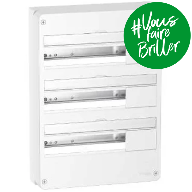 r9h18403 - Coffret 3 rangées Resi9 - répartition - Schneider Electric