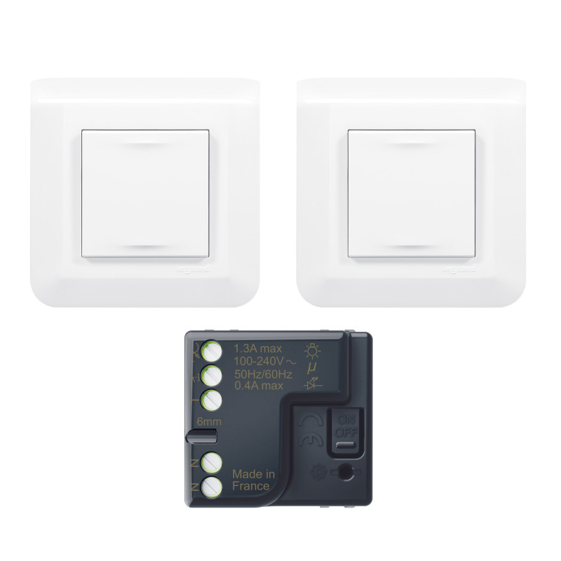 077725L Legrand - 2 Commandes sans fil + micromodule Mosaic - Blanc