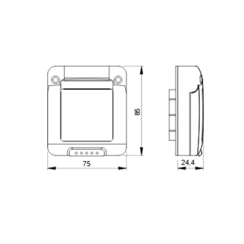 GW27401 Gewiss - Calotte de protection System - Étanche - Gris