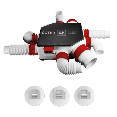Kit VMC simple flux hygroréglable OCTEO HYGRO ECOWATT HP + S&P - T1 au ...