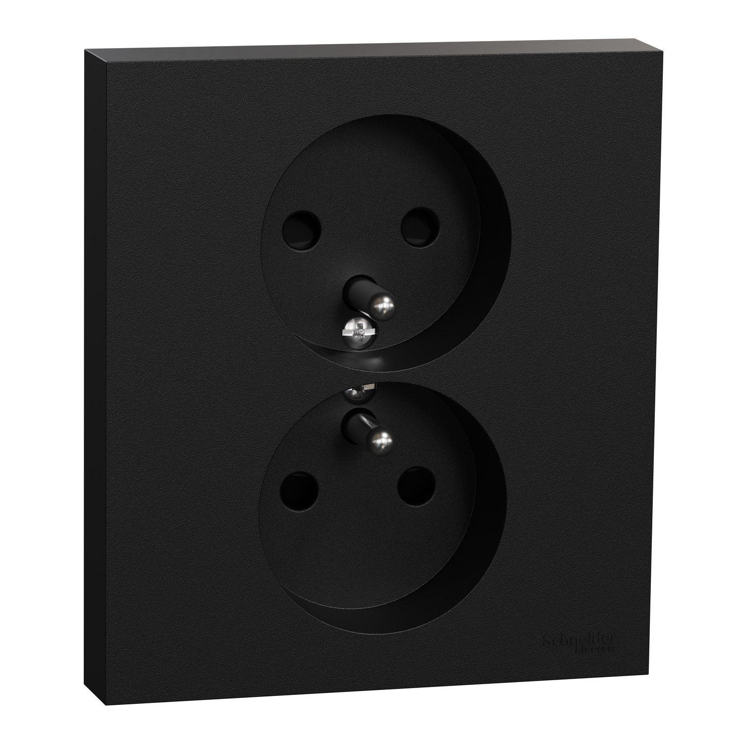 S941089 Schneider Electric - double prise 2P+T avec plaque Odace - Noir