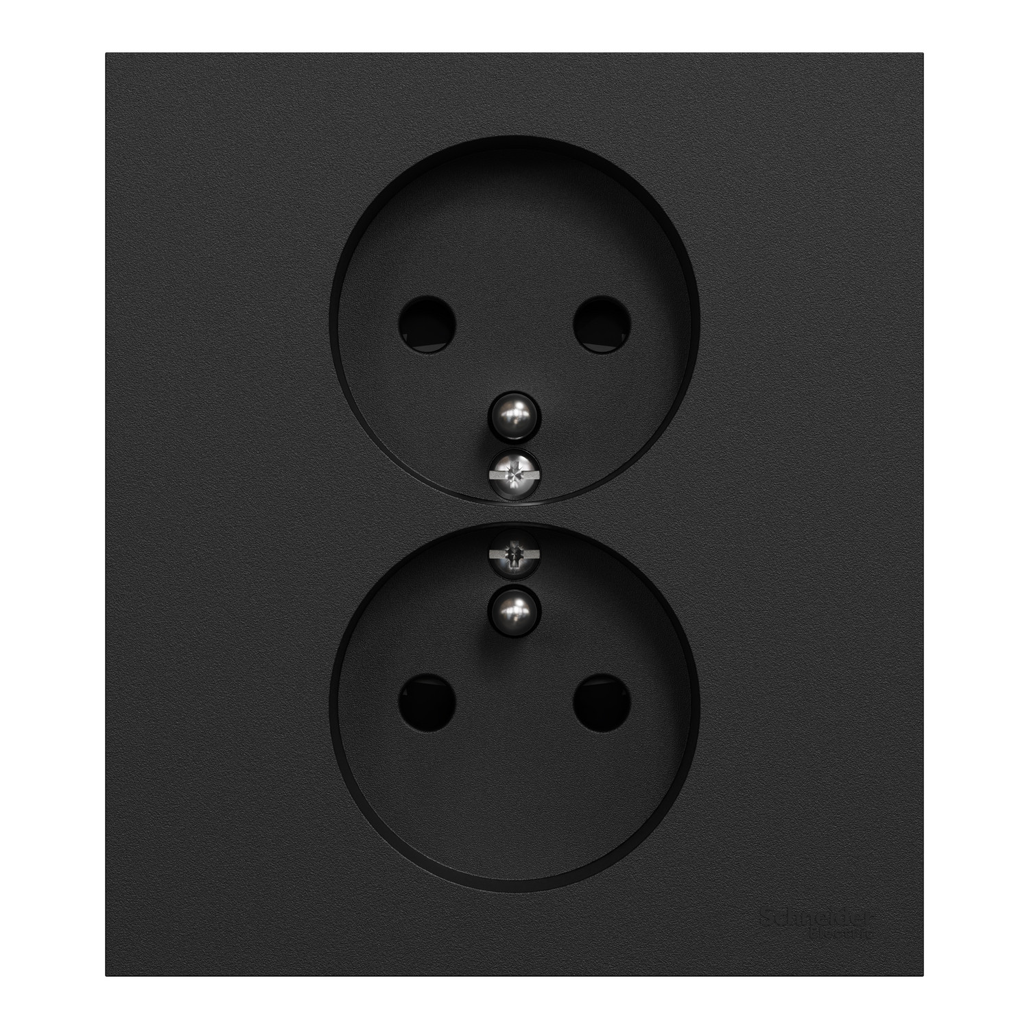 S941089 Schneider Electric - double prise 2P+T avec plaque Odace - Noir