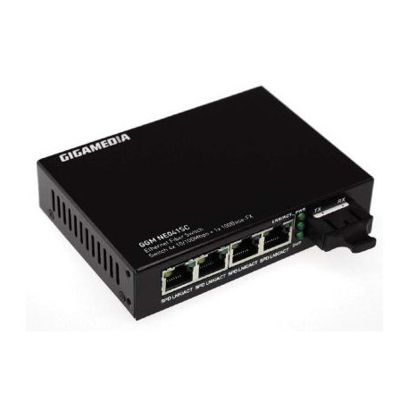 Switch 4 ports + 1 port fibre SC avec alimentation externe