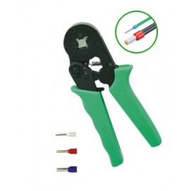 Pince à sertir à cliquet pour embout de câblage - 4 pans