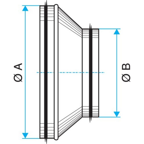 Réduction conique concentrique à joints - De 315 à 250mm