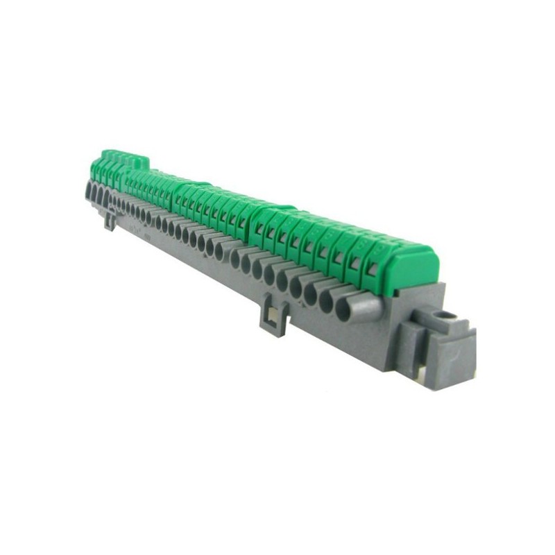 Bornier de répartition IP2X - Terre - Connexion automatique - 13 modules