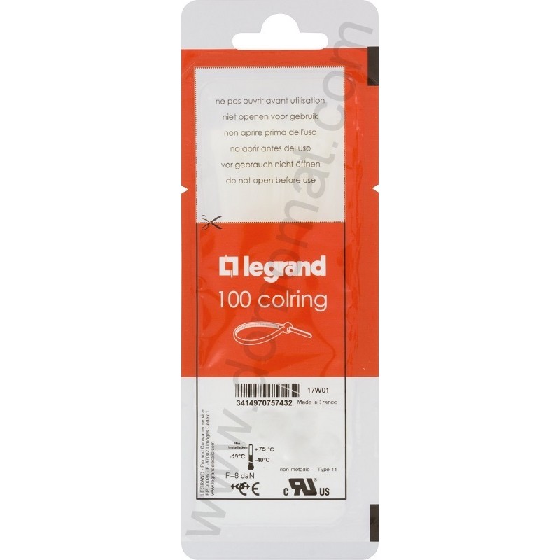 32061 - Lot de 100 colliers Colrings 24x95mm Legrand