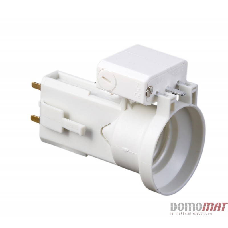 Douille DCL courte à connexion automatique - E27 - Encliquetable - Blanc