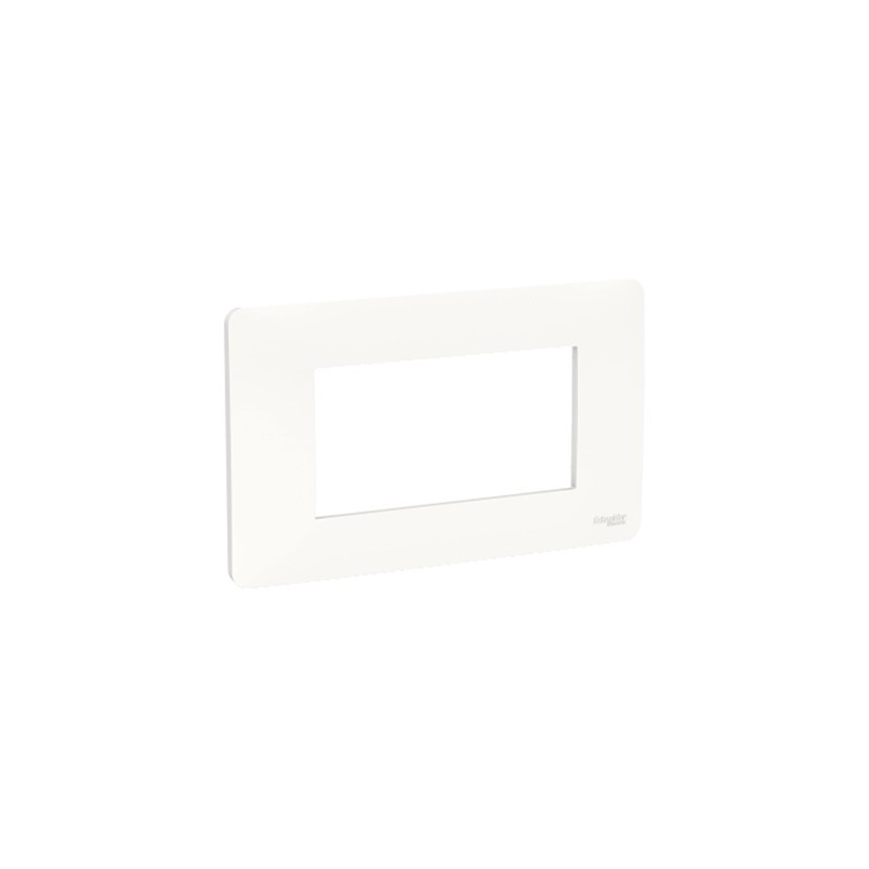 La plaque de finition blanche 4 module de la gamme Unica Studio