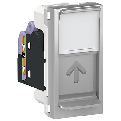 Prise aluminium RJ45 Cat.6 STP 1 module de la gamme Unica