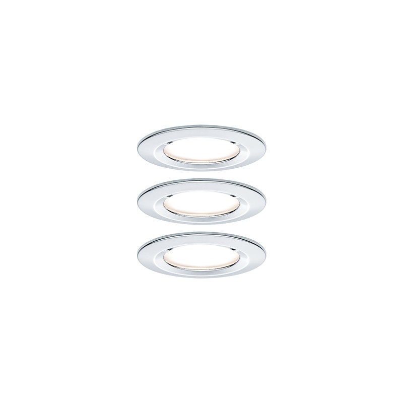 Lot de 3 spots encastrés Nova LED - 3x6W - Chrome [93463 - Paulmann]