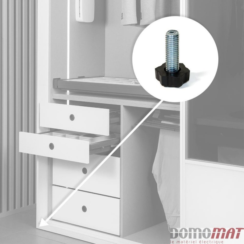 [2020605 - Emuca] Lot de 20 verins pour pieds de meubles - 38mm